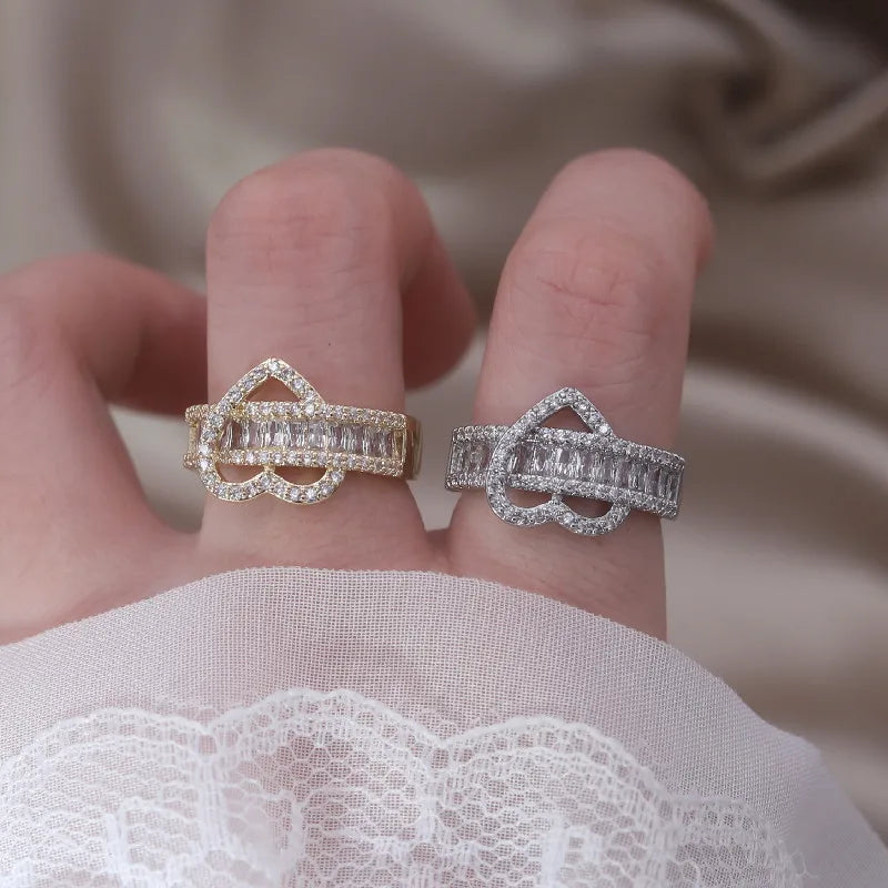 Elegante 14K Vergulde Liefdes Zirkoon Ring – Velanora.nl